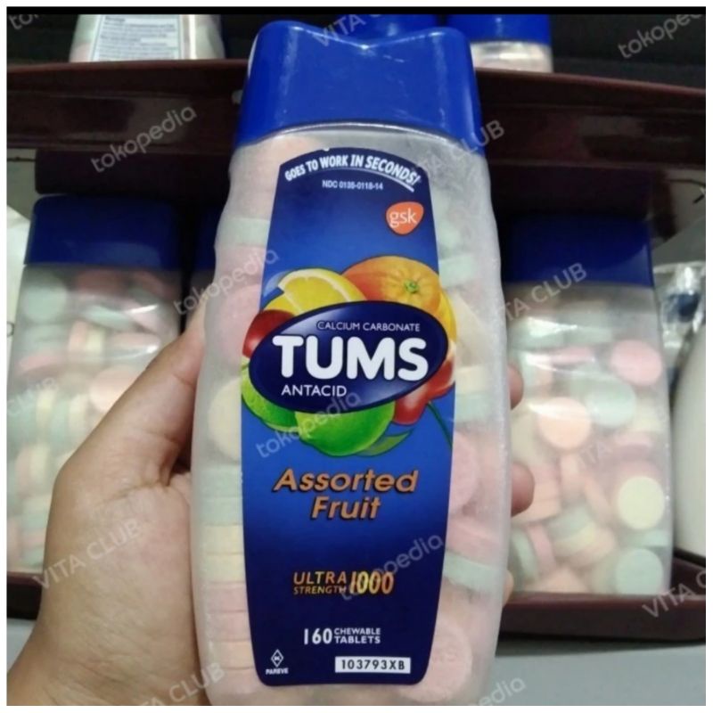 Jual Tums Antacid Ultra Strength 1000 - 160 tablet tum maag Assorted ...