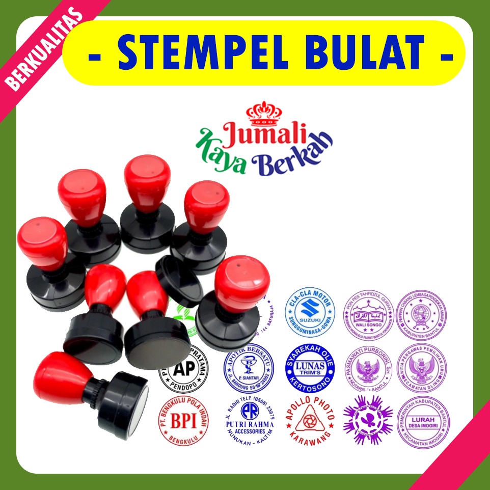 Jual Stempel custom free desain model bulat Stampel cap | Shopee Indonesia