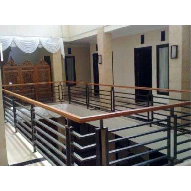 Jual railing tangga/ balcon minimalis handle kayu | Shopee Indonesia