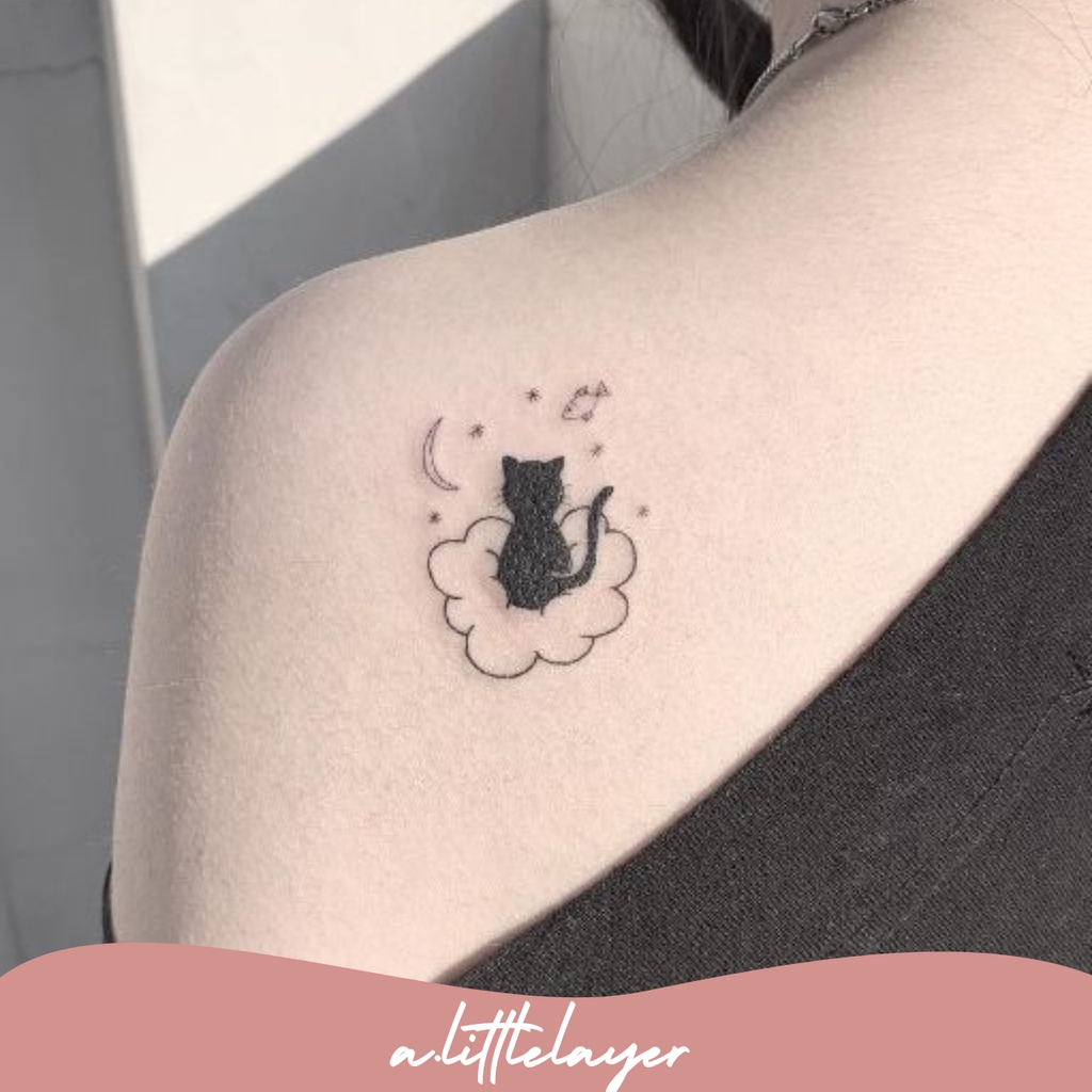 Jual H Cat Tattoo Temporary tato kucing kitty kitten tattoo tato kucing ...