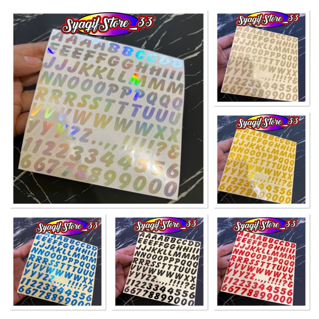 Jual STICKER STIKER ABJAD ANGKA HURUF SET LEMBAR CUTTING | Shopee Indonesia