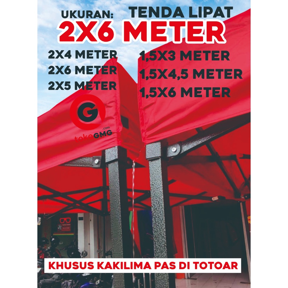 Jual TENDA LIPAT Ukuran 2X6 m, 2x5m, 2x4 m 1,5x6 m, 1,5x4,5 m OTOMATIS ...