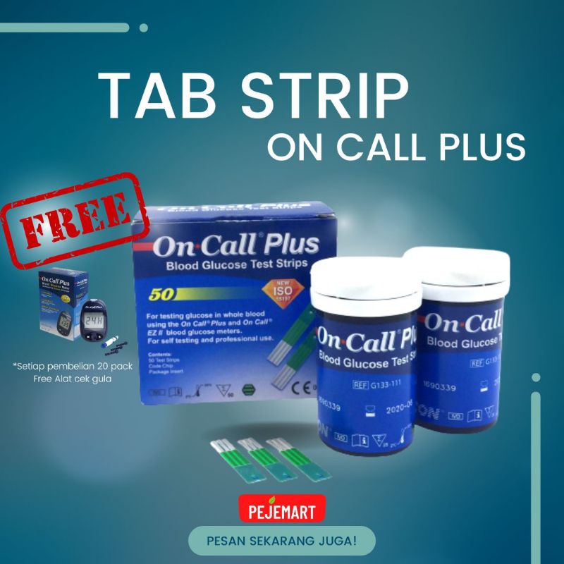 Jual Strip cek Gula darah on call plus Glukosa oncall plus oncallplus ...