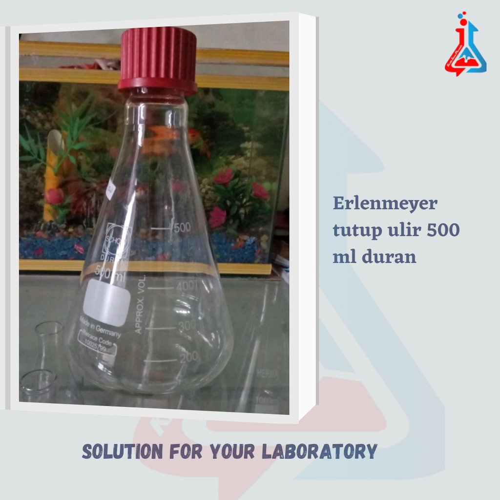 Jual Erlenmeyer tutup ulir 500 ml Duran / erlenmeyer glass | Shopee Indonesia