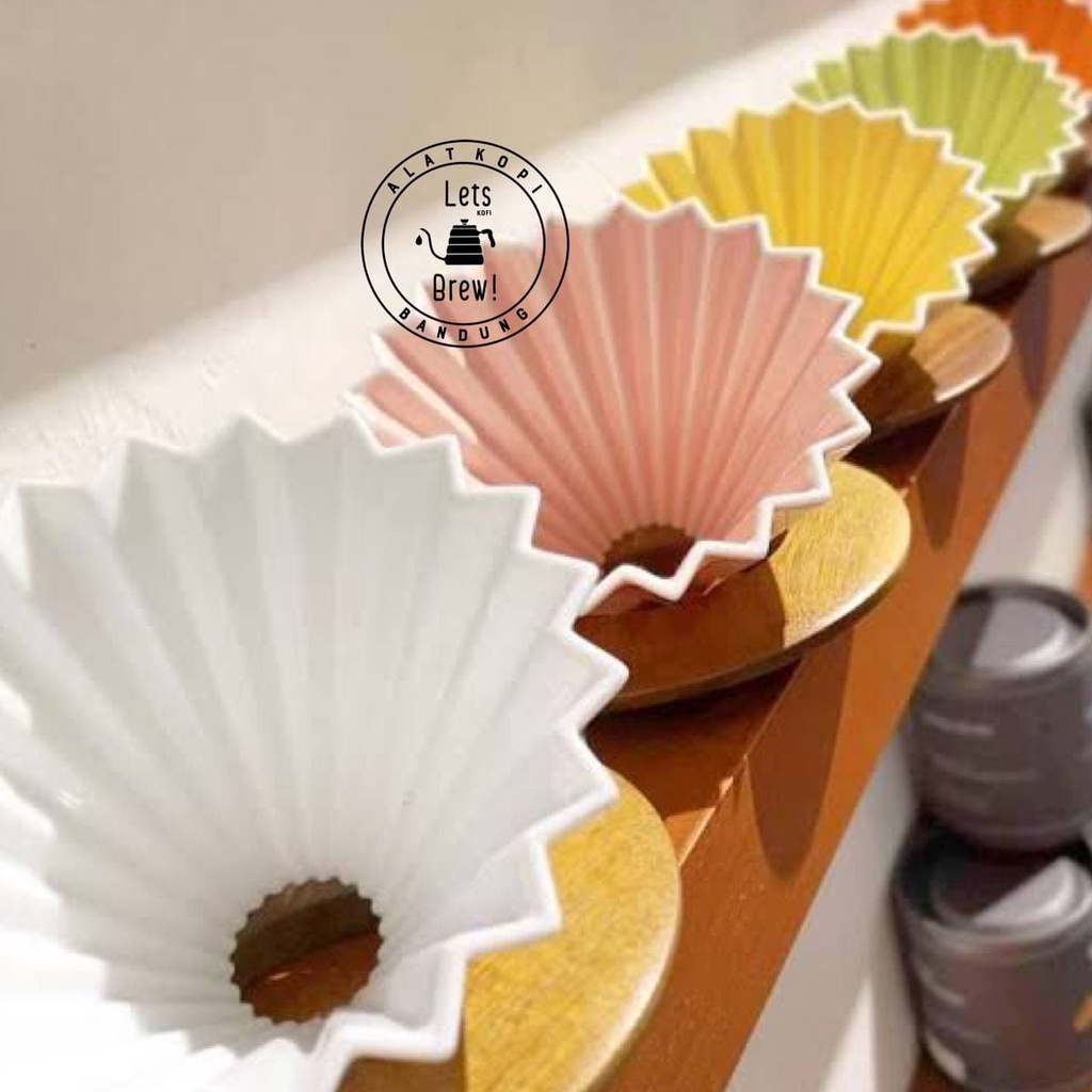 Jual Dripper V60 Origami bahan Keramik 02 (2-4cups) dengan handle kayu ...