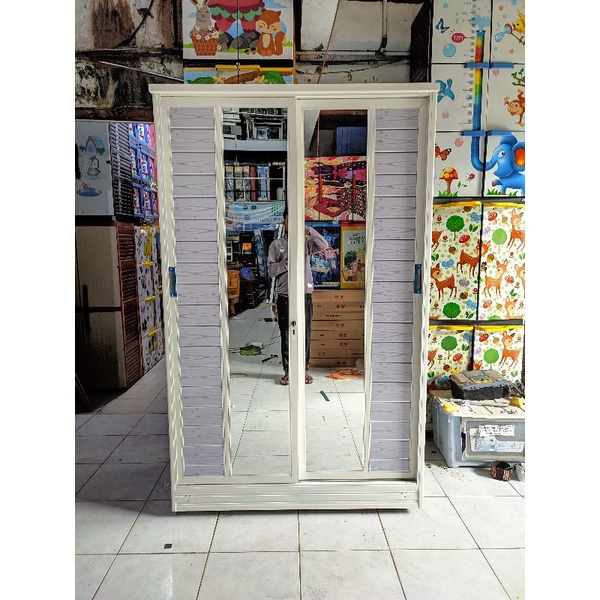 Jual ALMARI PAKAIAN RANGKA TEBAL PREMIUM PINTU 2 SLIDING LEMARI FULL ...