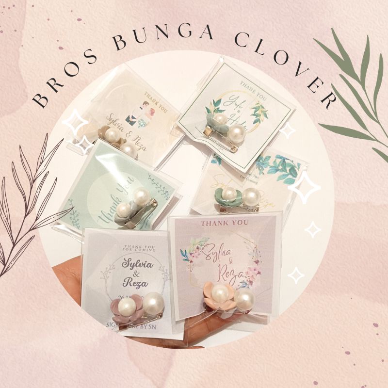 Jual Souvenir Bros Bunga Clover 50pcs - Souvenir Pernikahan - Souvenir ...