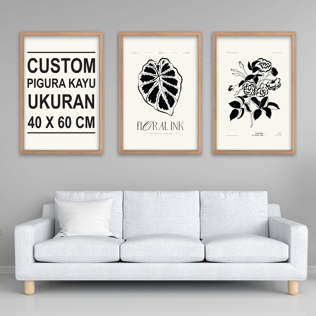 Jual Custom Frame Pigura Kayu Solid Besar 2D 40 x 60 cm | Shopee Indonesia