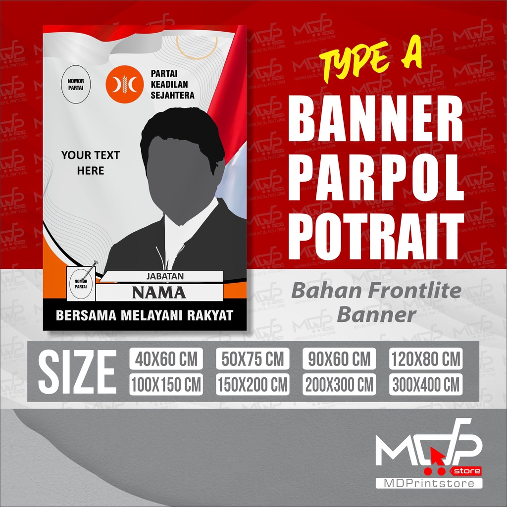 Jual BANNER 60cmX90cm BALIHO SPANDUK PARPOL PARTAI POLITIK KAMPANYE ...