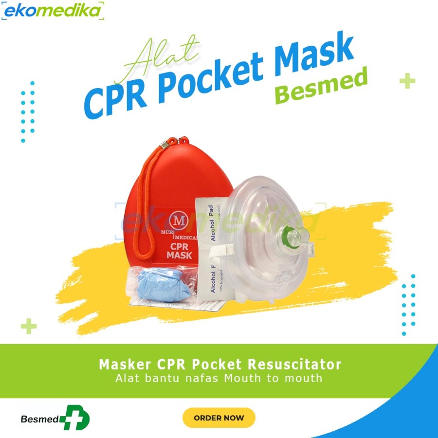 Jual CPR Pocket Mask / CPR Masker BESMED Alat bantu nafas Mouth to ...