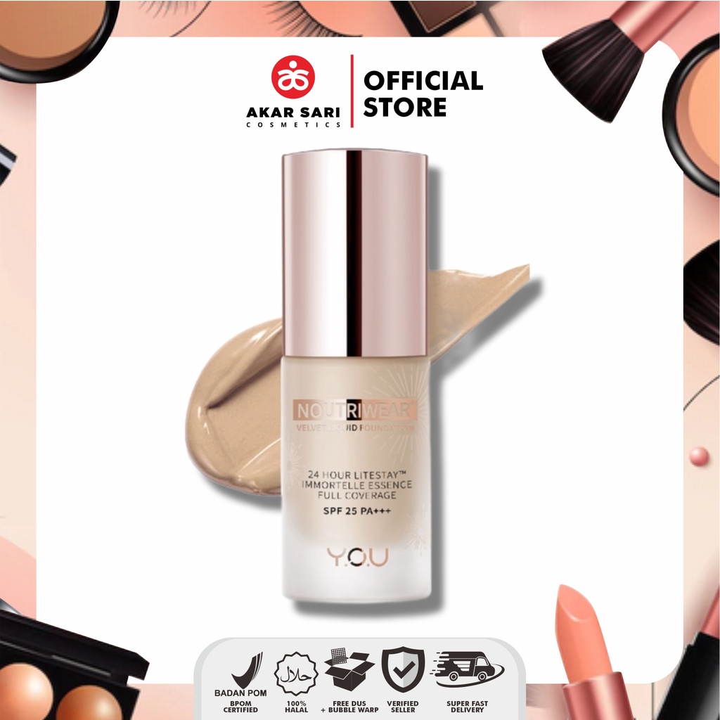Jual YOU NOUTRIWEAR+ VELVET LIQUID FOUNDATION - Alas Bedak Tahan 24 Jam ...