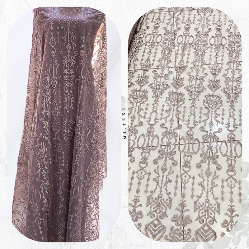 Jual KAIN KEBAYA TILE MOTIF SAPTO BROKAT TULLE SUMBA EMBROIDERY ETNIK 1 ...