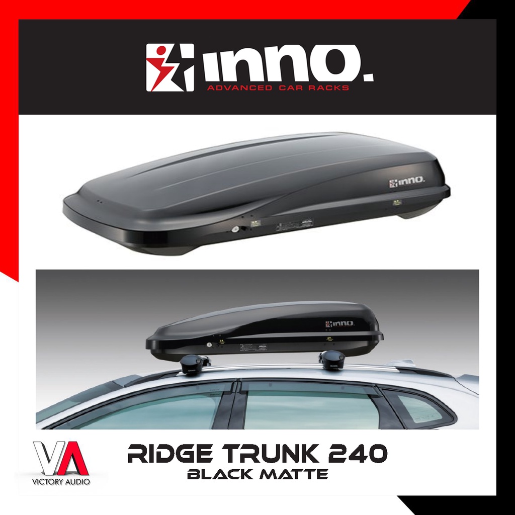 Jual Roof Box Mobil INNO RIDGE TRUNK 240 Black Matte Volume 220 Liter ...