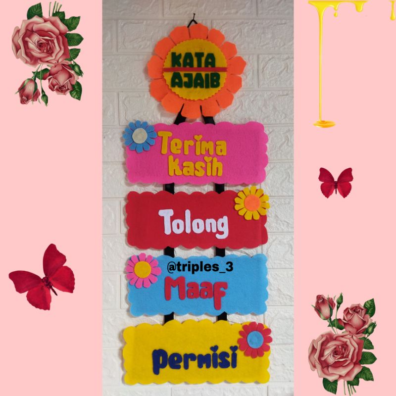Jual KATA AJAIB / hiasan dinding/hiasan sekolah/dekorasi sekolah/Weldecor. | Shopee Indonesia