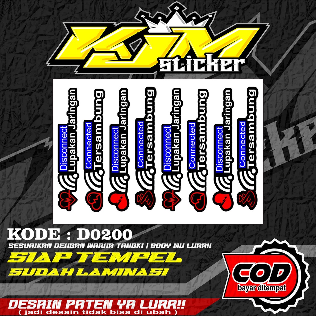 Jual STICKER YANG LAGI VIRAL CONNECT DISCONNECT SUDAH LAMINASI SATUAN ...