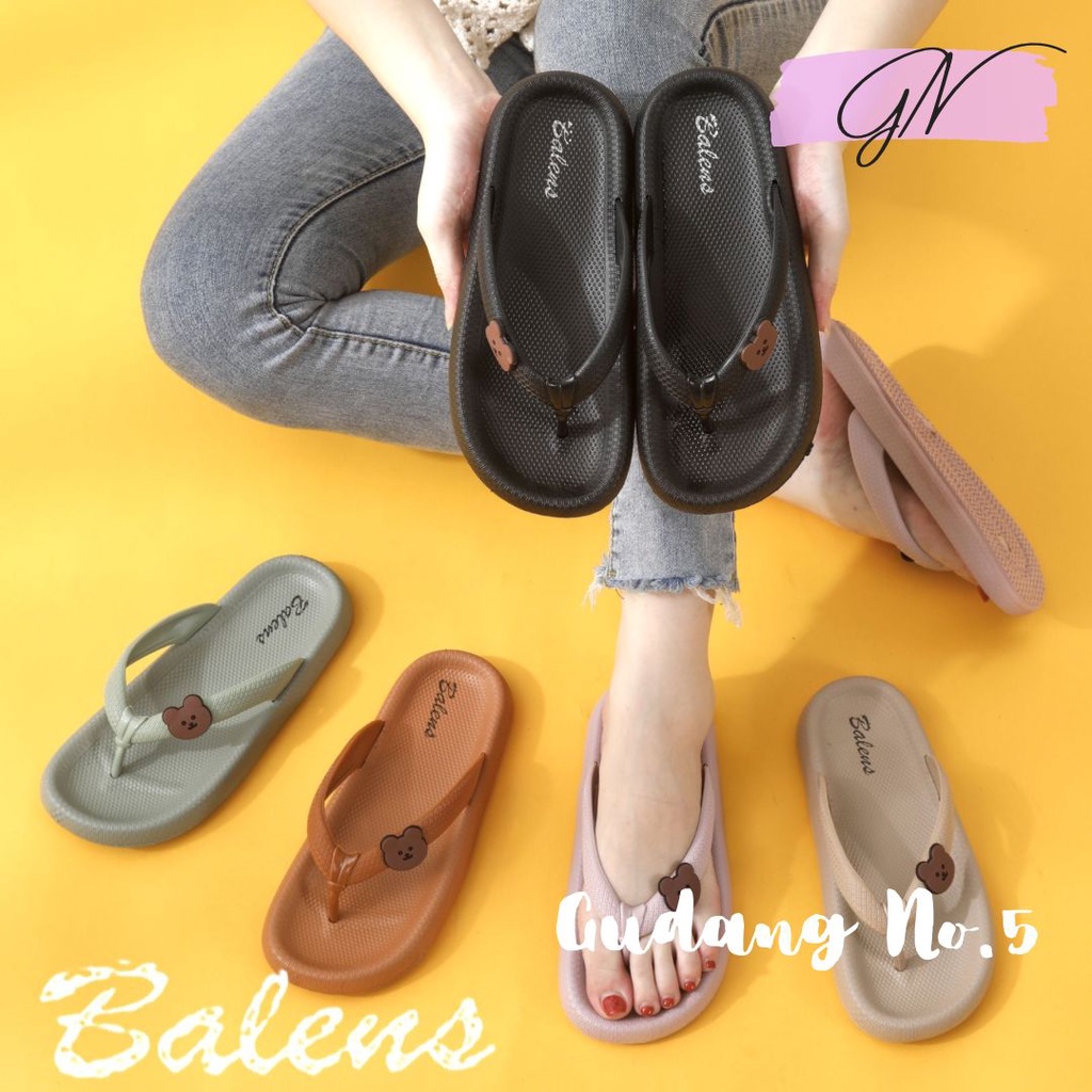 Jual GN-2288-1 Sandal Jepit Jelly Wanita Model Teddy Bear Import Balens ...