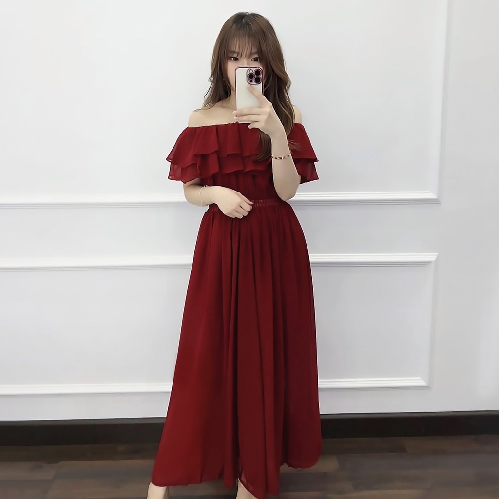 Jual ISTANABAJU89 - VELOZA MIDI DRESS SABRINA | OUTFIT DRESS KOREAN OFF ...