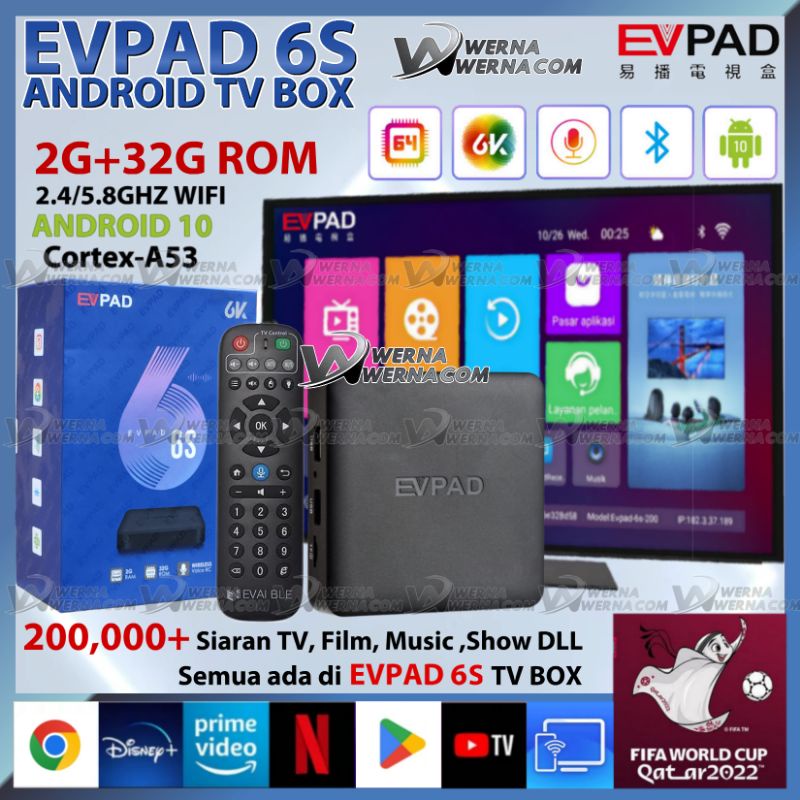 Jual EVPAD 6S Android 10 TV BOX Smart TV 2+32GB DD3 ROM Support 6K all channel | Shopee Indonesia