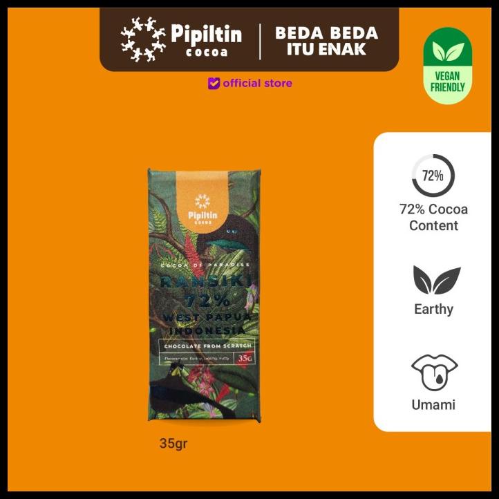 Jual Pipiltin Cocoa Dark Chocolate - Chocolate Bar Ransiki 72% | Shopee ...