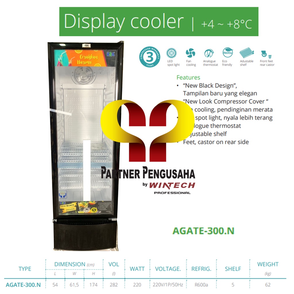 Jual RSA AGATE-300 AGATE-300.R AGATE-300.N Showcase Display Cooler 5 ...