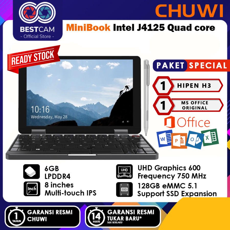 Jual Notebook Chuwi MiniBook 6GB DDR4 128GB Mini Yoga Laptop Tablet Win ...