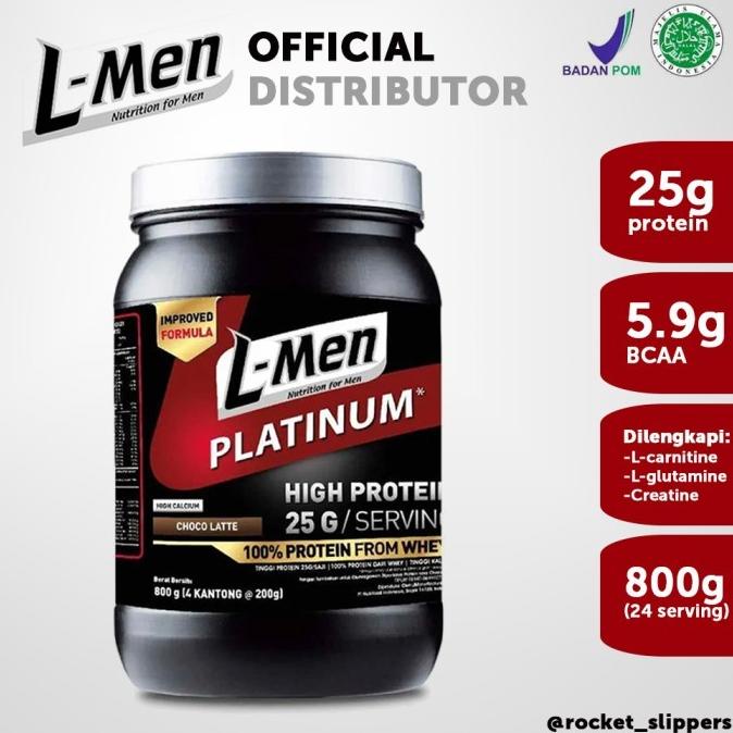 Jual L-MEN LMEN PLATINUM SUSU WHEY PROTEIN 800 GRAM 24 SERVING ...