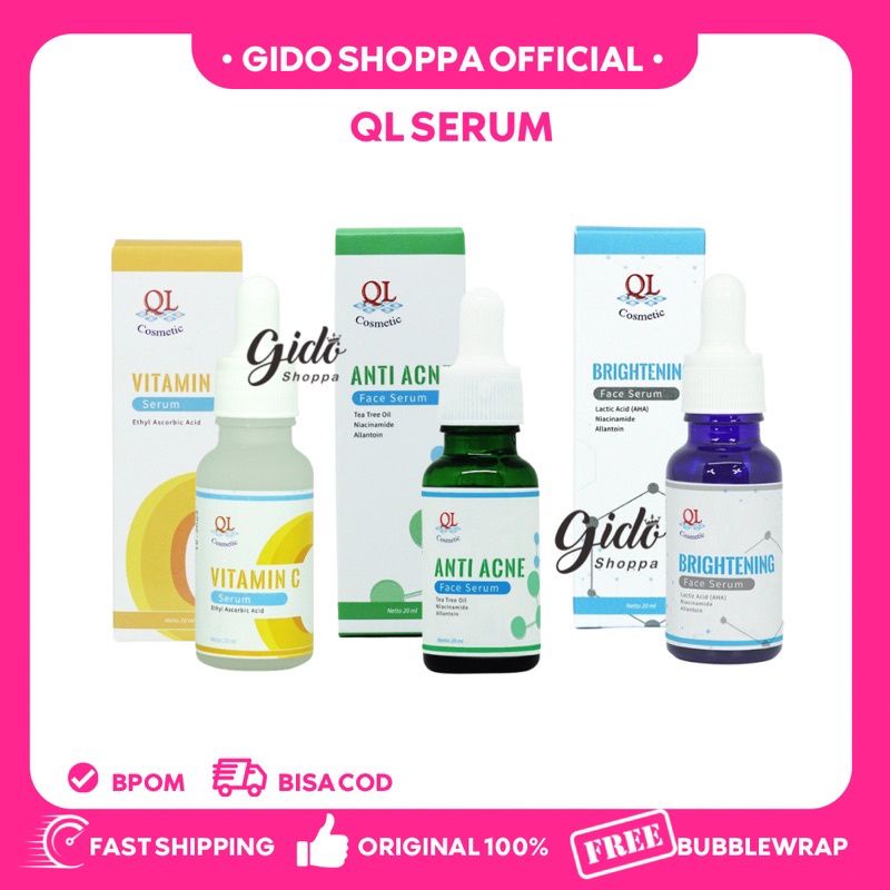 Jual [ORIGINAL] QL COSMETIC FACE SERUM ACNE VITAMIN C BRIGHTENING 200ml ...