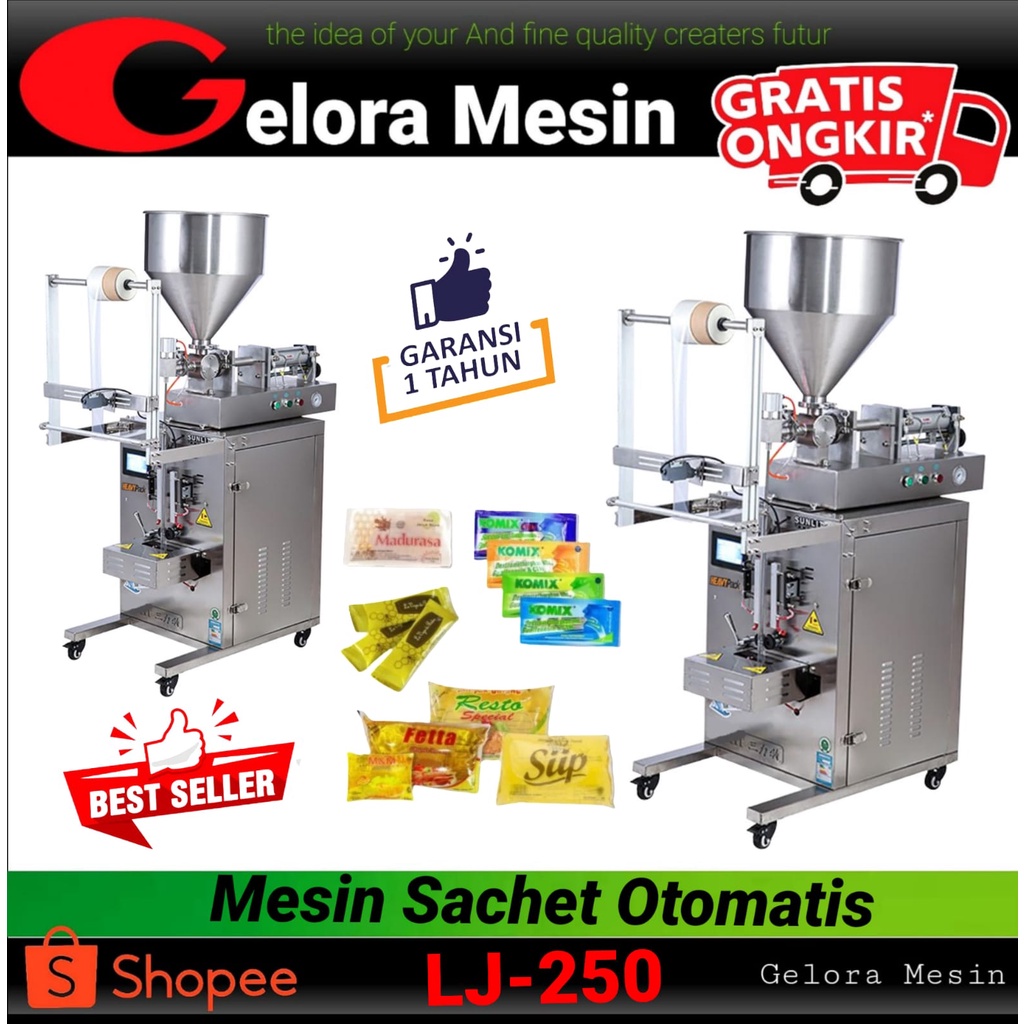 Jual Mesin Packing / Kemas Sachet Otomatis Sambal Saos Pasta LJ-250 ...