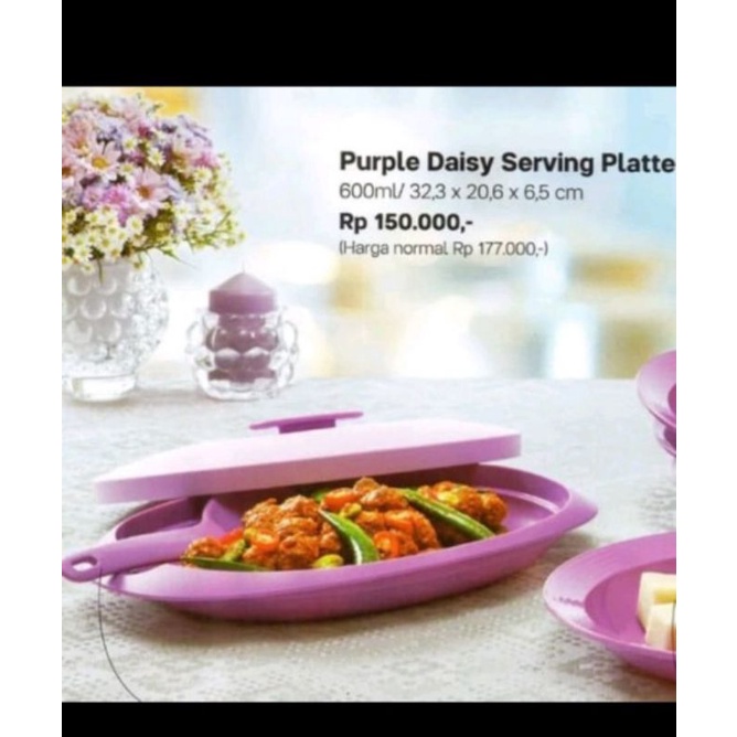 Jual Tupperware - Purple daisy serving plate 1 pcs | Shopee Indonesia