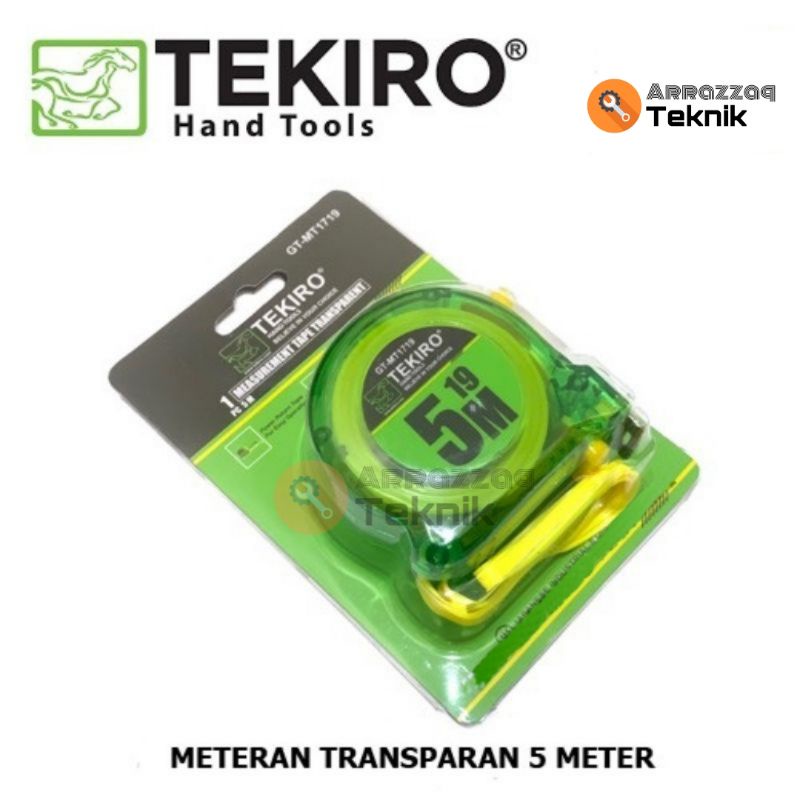 Jual TEKIRO Meteran 5m transparant / Meteran Tangan / Meteran Roll 5 ...