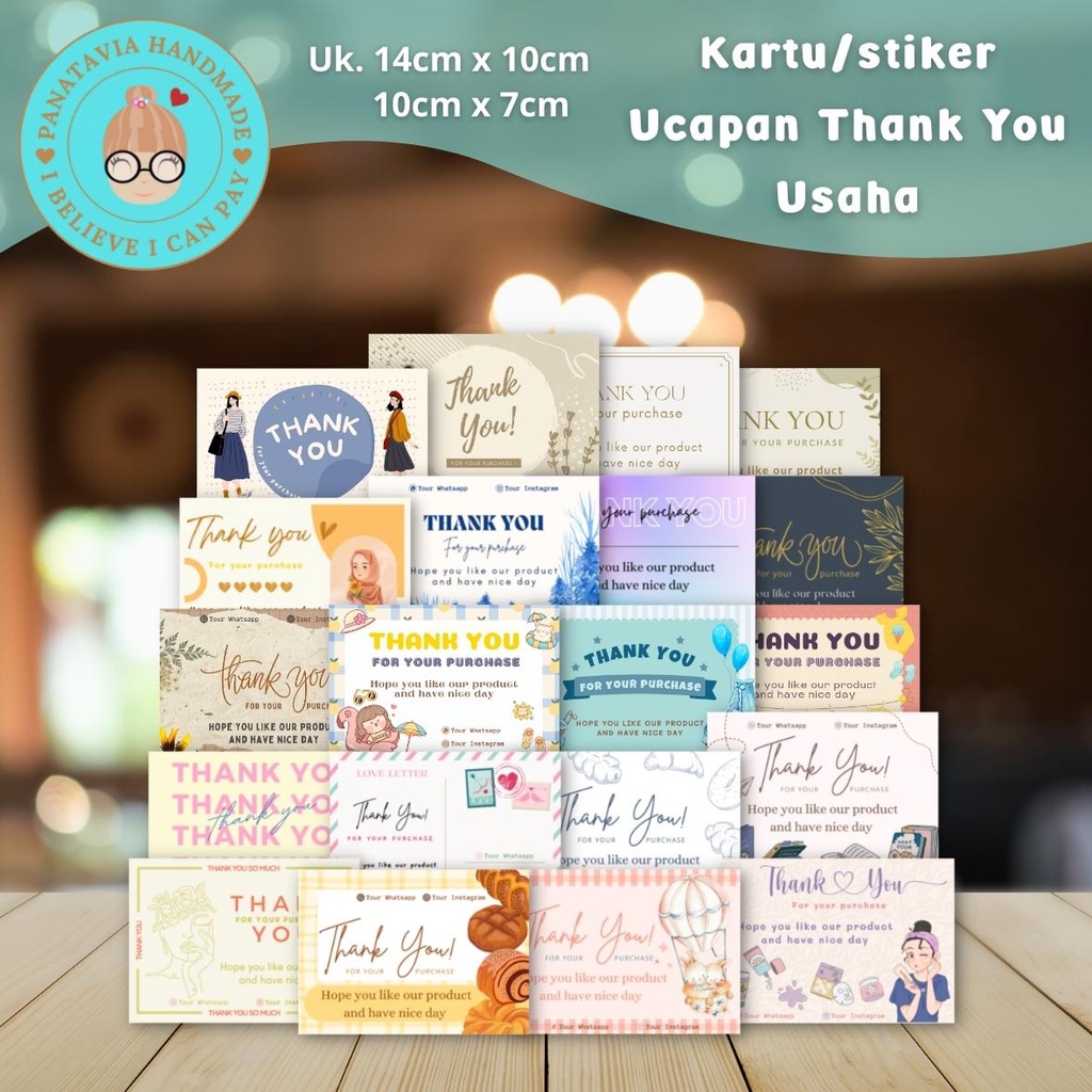Jual Thank You Card & Stiker Thank You | Kartu & Stiker Terima Kasih ...