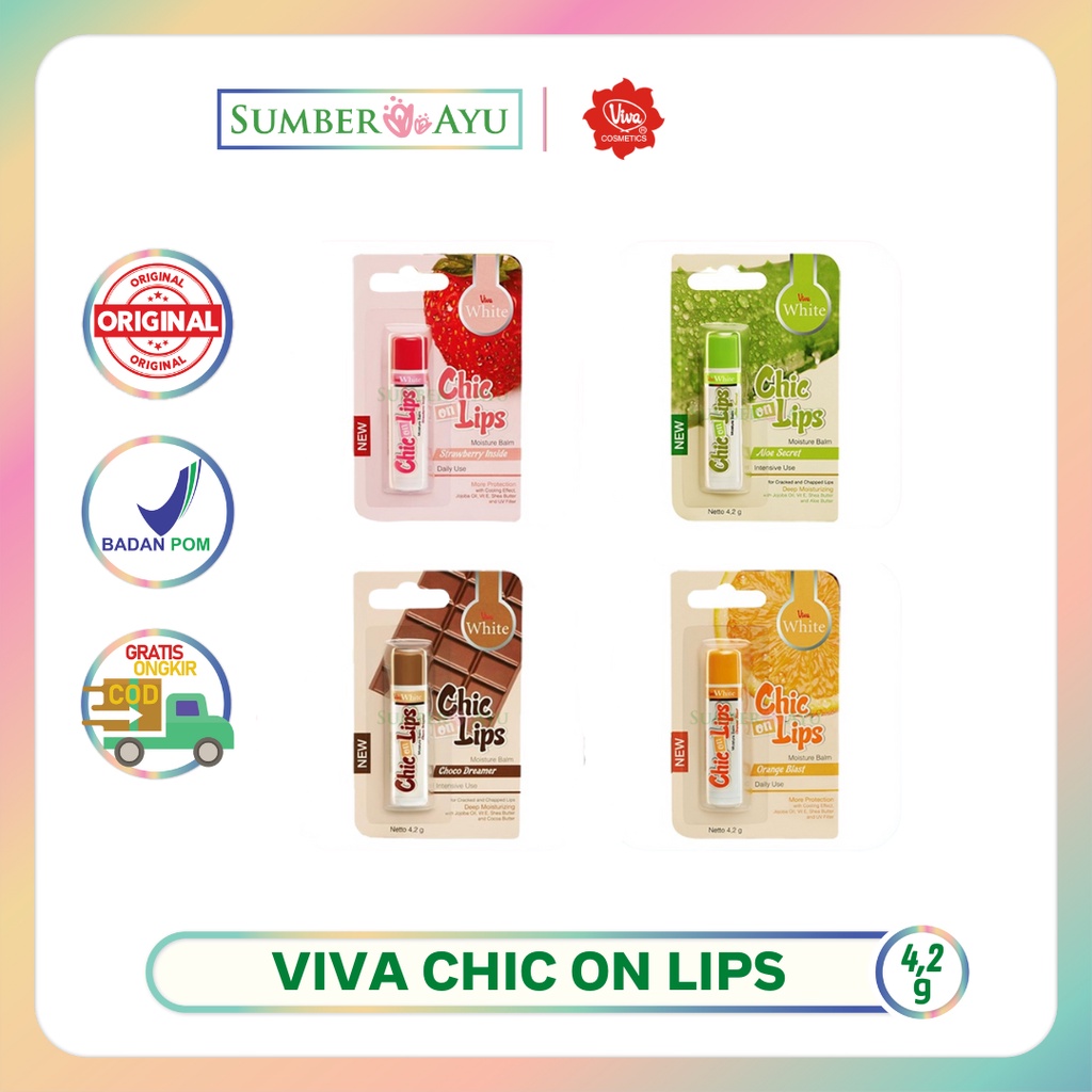 Jual Viva White Moisture Balm Chic On Lips | Shopee Indonesia