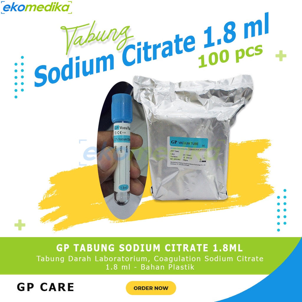 Jual Tabung Sodium Citrate 1.8ml GP / Sodium CItrat 3.2% 1.8ml VIDELAB ...