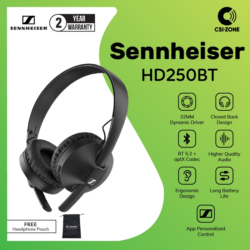 Jual Sennheiser HD250BT / HD 250 BT Wireless On Ear Closed Back Headphone | Shopee Indonesia