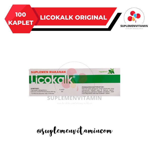 Jual Likokalk / Licokalk Tablet Suplemen Vitamin dan Kalsium Original ...
