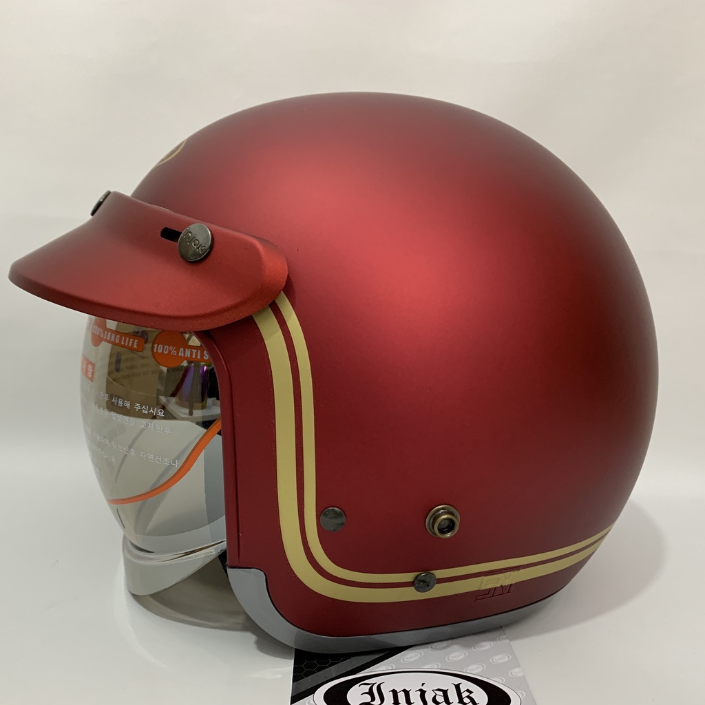 Jual Helm Bogo Injak 06 Merah Maroon Doff - Kaca Dalam Helm - Helm ...
