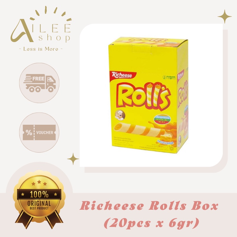 Jual Richeese Nabati Rolls 7 gr/ Wafer Stik 6 gr/ 1 box isi 20 pcs ...