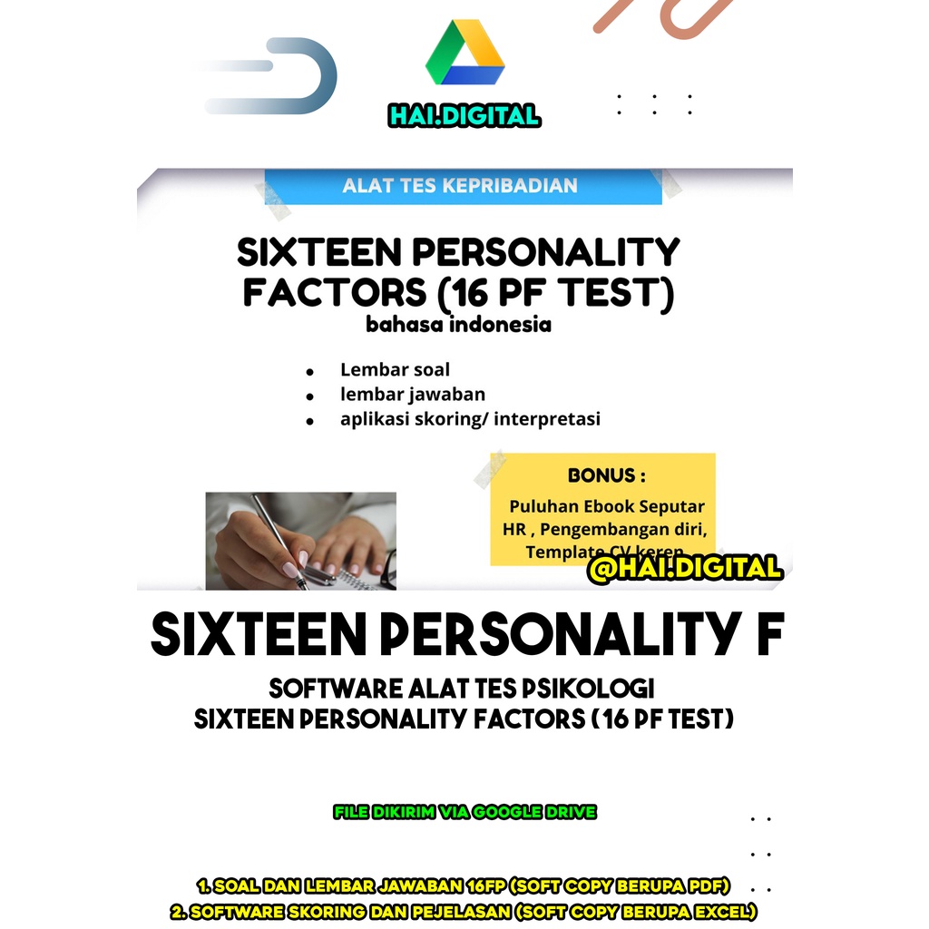 Jual Software Alat tes Psikologi SIXTEEN PERSONALITY FACTORS (16 PF ...