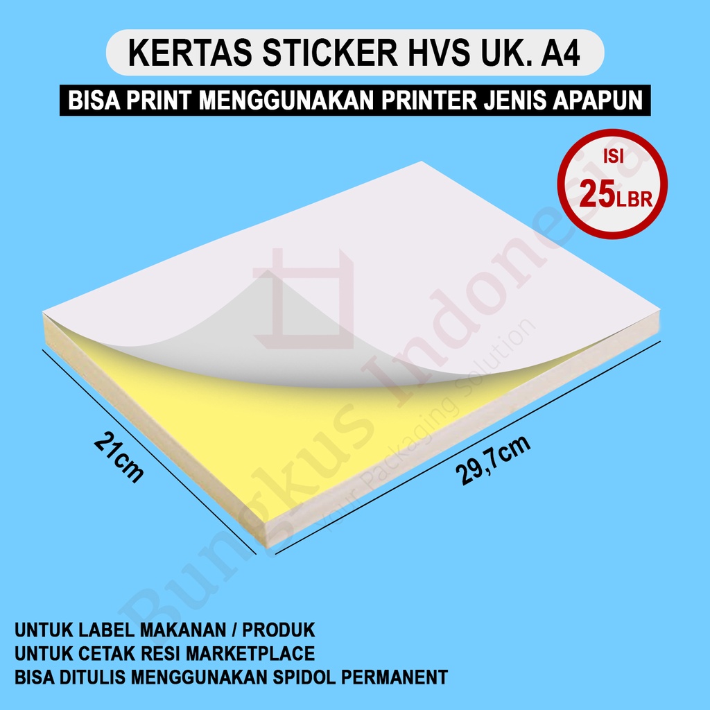 Jual Kertas Stiker HVS A4 / Kertas Stiker / Sticker HVS | Shopee Indonesia