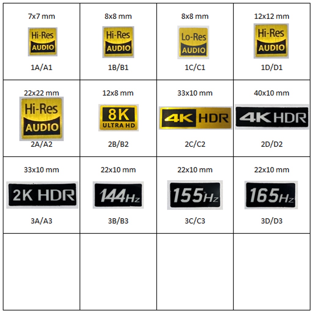 Jual Stiker Sticker Logo Hi-Res Lo-Res 144Hz 4K HDR 8K Ultra HD ...