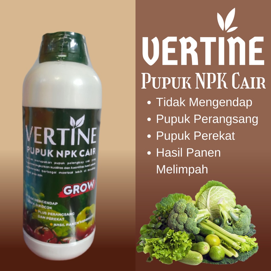 Jual Pupuk NPK Cair 1L VERTI GROW Zpt (GA3) Perekat, Pupuk Cair Pemicu Pertumbuhan Batang Daun ...