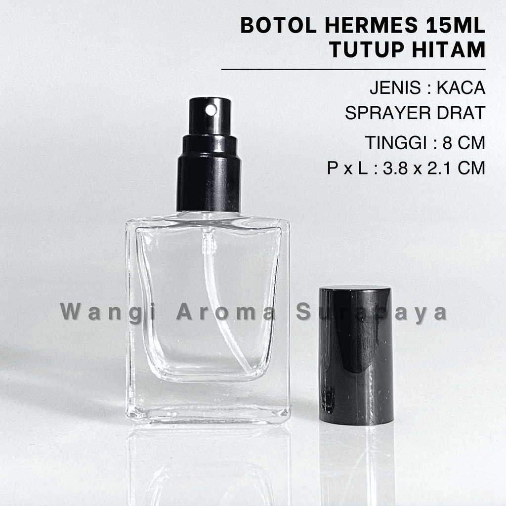 Jual Botol Hermes 15ML Hitam Spray Drat - Botol Parfum Hermes Drat ...
