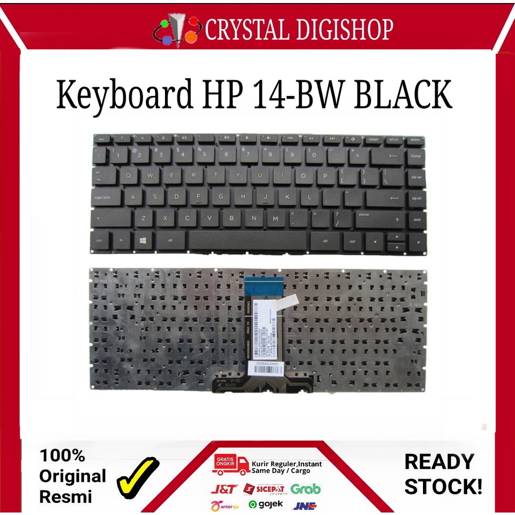 Jual Keyboard Laptop HP Pavilion 14-BW Warna Hitam Black ( No Backlight ...