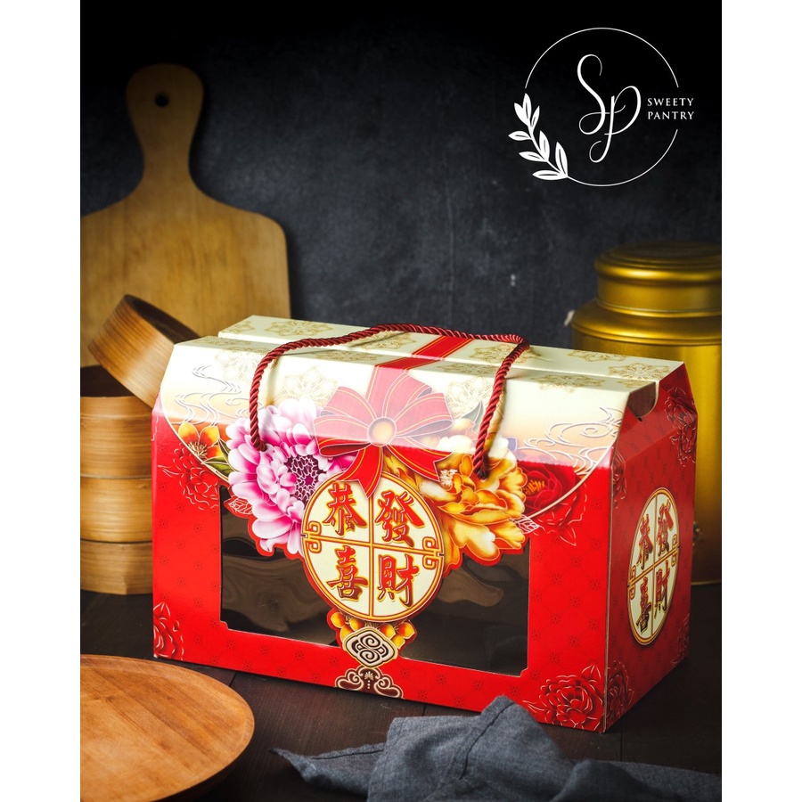 Jual HIRO - box dus packaging toples kotak kue kering imlek CNY ...