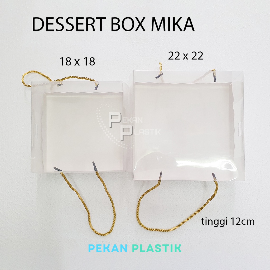 Jual BOX DESSERT KUE, PUDING / BOX MIKA DENGAN TALI | Shopee Indonesia
