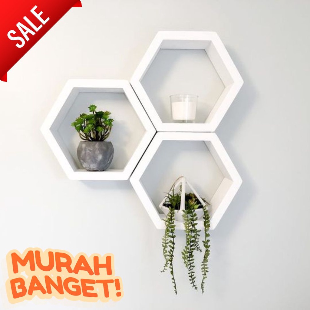 Jual Rak Heksagonal -kualitas bagus- Rak Hiasan Dinding Minimalis Rumah ...