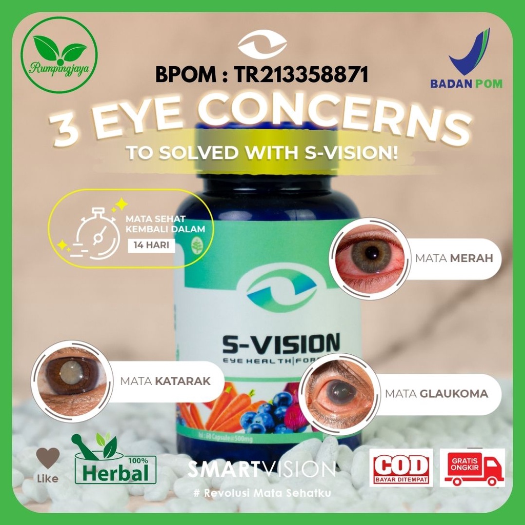 Jual S-Vision Obat Mata Minus Dan Silinder Herbal Bpom | Shopee Indonesia
