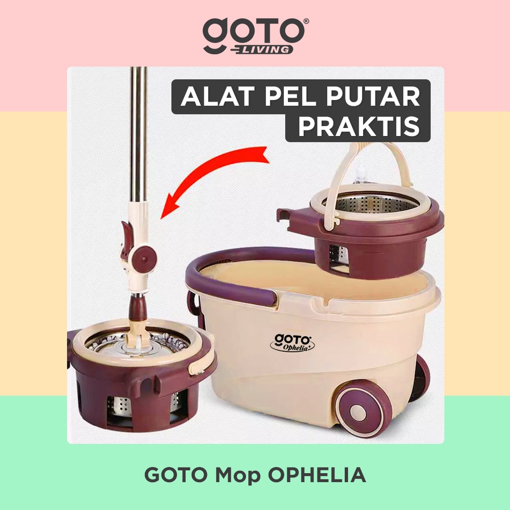 Jual Goto Ophelia Spin Mop Ultra Alat Pel Pelan Set Putar Pembersih ...