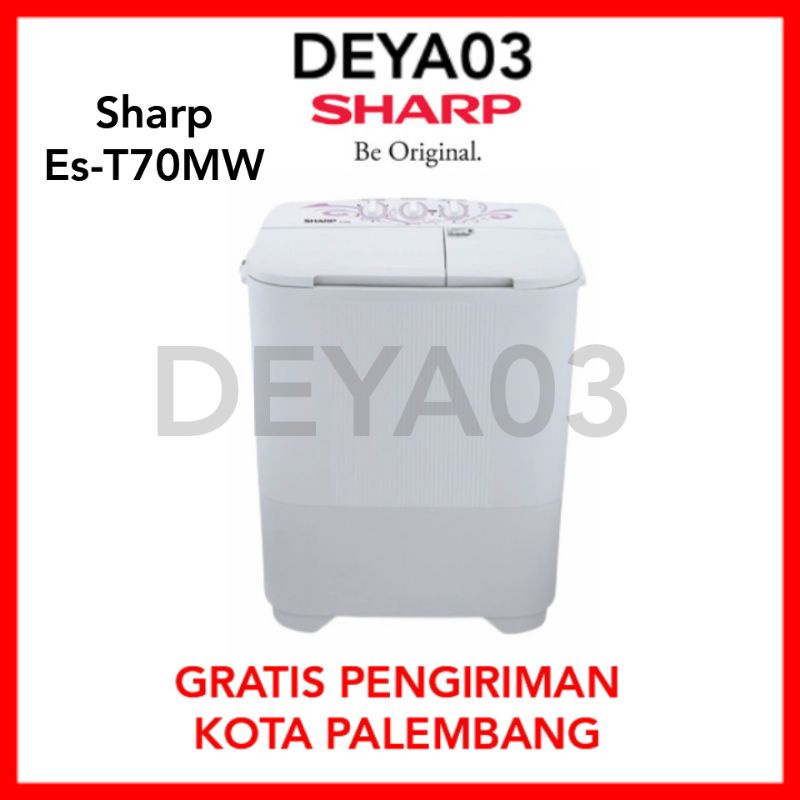 Jual Mesin Cuci 2 tabung SHARP 7kg ES T70MW EST 70MW ES-T70MW Twin Tube KHUSUS KOTA PALEMBANG ...
