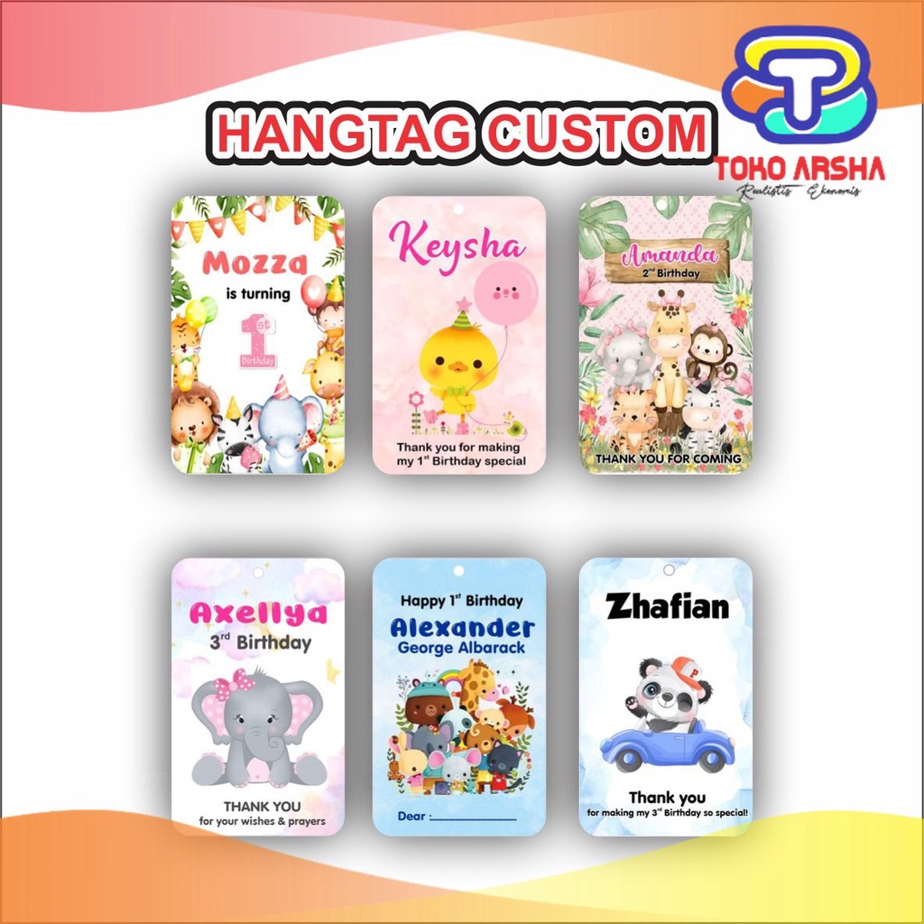 Jual Hang Tag ulang tahun Hangtag akikahan khitanan syukuran CUSTOM ...